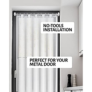 Skywin Magnetic Towel Holder for Refrigerator - 1 Pack Small Magnetic Curtain Rod for Metal Door with Adjustable Length - Fits Towels and Easily Attachable (White)