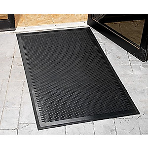 Guardian - MLL14030500 Clean Step Scraper Outdoor Floor Mat, Natural Rubber, 3'x5', Black, Ideal for any outside entryway, Scrapes Shoes Clean of Dirt and Grime