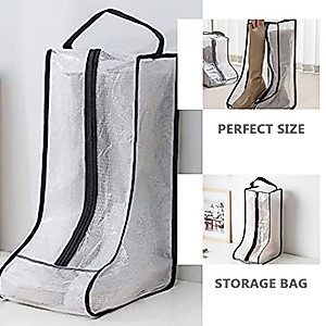 Didiseaon 2Pcs Boot Storage Bags Clear Shoe Storage Pouches Tall Boots Organizers Protector Bag Cowboy Boot Bags for Travel