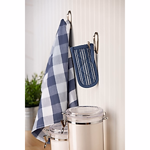 Pan Handle Cover for Cast Iron Skillet, Hot Pot Handle Holder, Heat Resistant Sleeve, 3 in x 6 in, 2 Pack, Blue Oeko-Tex Cotton