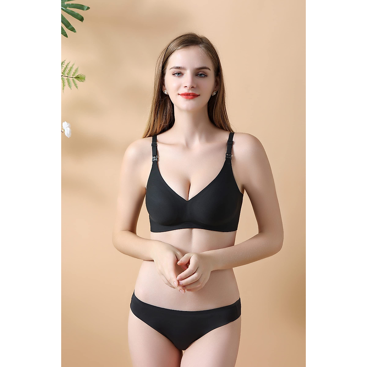 Mombucks Smooth Nursing Bras for Breastfeeding,Seamless Ultra Comfort Maternity Bra,Natural Shape, Pregnancy Sleep Bralette with Extra Bra Extender,Adjustable Breast Pump Bra