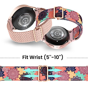 Delidigi Stretchy Bands Compatible with Samsung Galaxy Watch 7/6/5/4 40mm 44mm, Watch 6 Classic 43mm 47mm, Watch 5 Pro 45mm, Watch 4 Classic 42mm 46mm, Watch FE 40mm, Watch Active 2, 20mm Nylon Straps