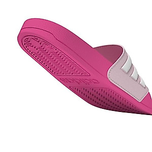 adidas Adilette Shower Slide Sandal, Clear Pink/White/Lucid Pink, 3 US Unisex Little Kid