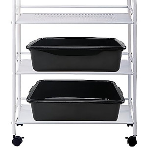 EudokkyNA 13 Liters Commercial Bus Tubs, 4 Packs Bus Tubs Box/Wash Basin Tub
