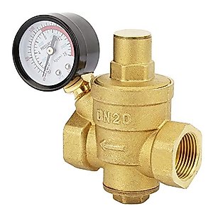 Home Water Pressure Regulator 3 4 Water Pressure Regulator for Home Brass Dn20 Adjustable Brass Water Pressure Regulator with Gauge Meter