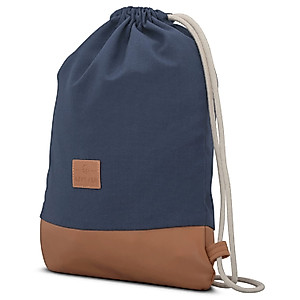Drawstring Bag Cotton Blue JOHNNY URBAN Canvas Gymsack Sackpack Sack Men & Women