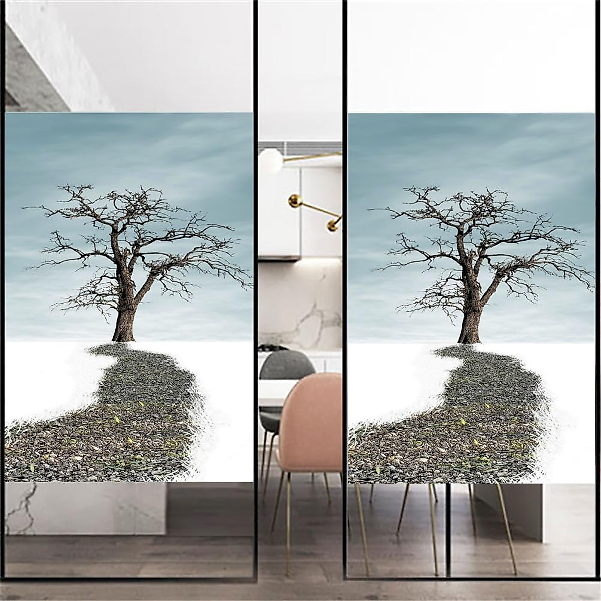 Window Privacy Film Opaque Window Stickers Decorative Windows Film Privacy Tree Stained Glass Window Stickers No Glue Static Cling Frosted Window Film Glass Window Decals (Size : 40x100cm)