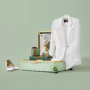 GinzaTravel Aluminum Frame+PC Suitcase Bright Color Suitcase TSA Combination Lock Universal Wheel