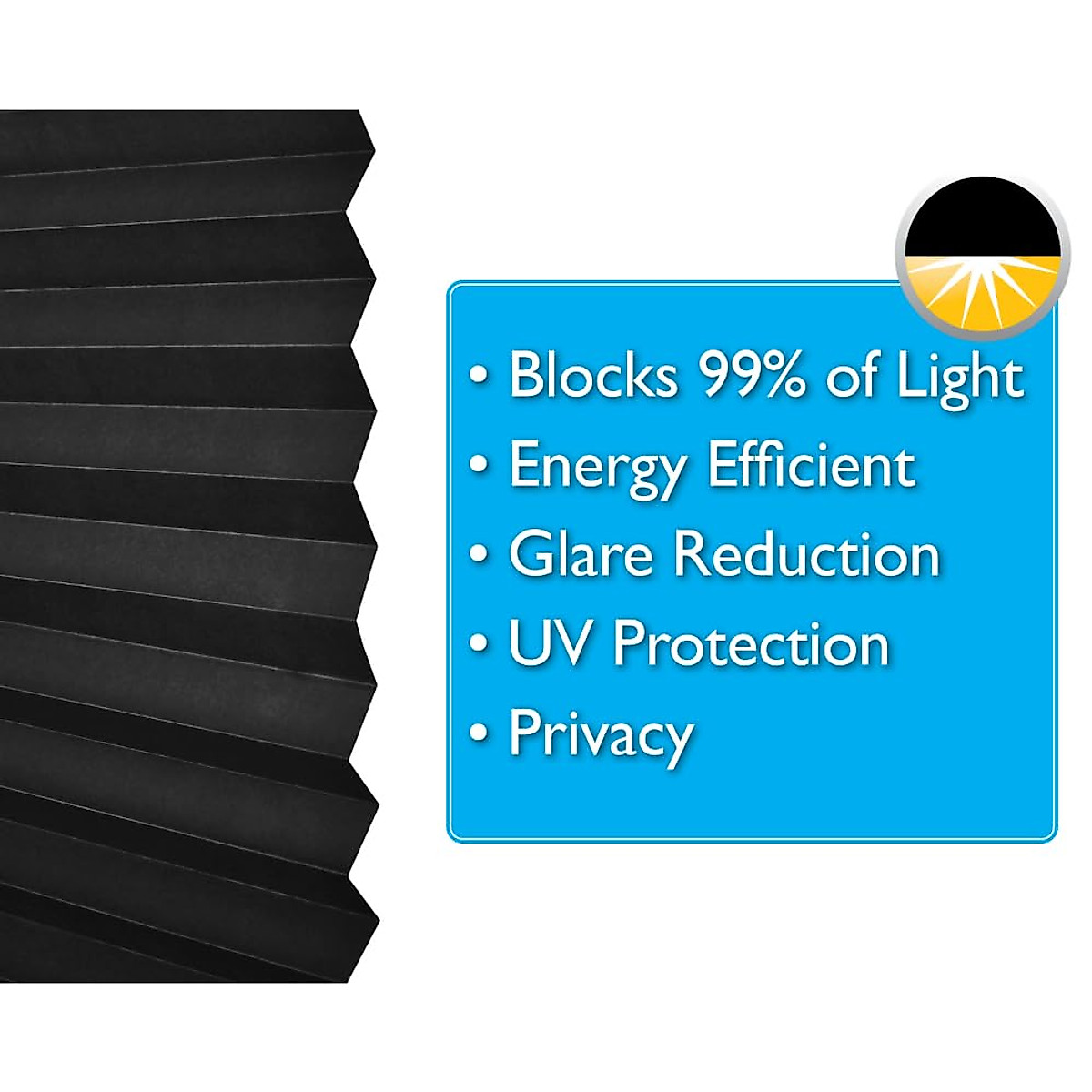 Redi Shade No Tools Original Blackout Pleated Paper Shade Black, 36 in x 72 in, 6 Pack