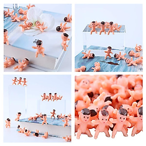 Mini Babies, 200pcs 1Inch Mini Plastic Babies for Baby Shower Ice Cubes Game Tiny Babies Baby Party Favor Supplies Decorations