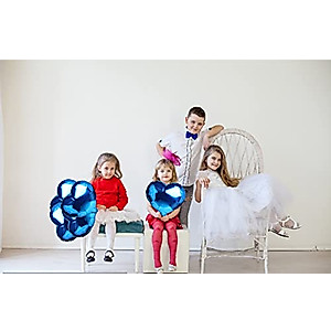 10 Pcs Blue Heart-Shaped Balloon 18 Inch Foil Balloon Mylar Balloon Happy Birthday Balloons Banner