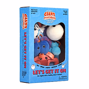 GIANTmicrobes Let’s Get it On Themed Gift Box, medical gag gifts funny, funny doctor gifts, funny nurse gifts, labor and delivery nurse gifts, plush keychain, uterus gifts, reproductive system model
