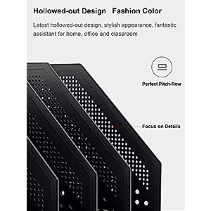 Leven/Deli Collapsible Magazine File Holder/Desk Organizer for Office Organization and Storage with 4 Vertical Compartments