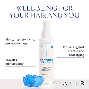 AIIR Sapphire Leave In Conditioner - Lightweight Moisturizing Detangler, Hydrate Dry Damaged Hair, Tame Frizz & Flyaways, Heat Protectant Spray for Blowouts and Thermal Styling, 6 oz