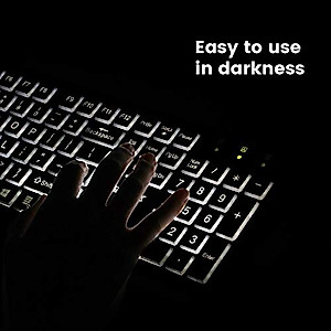 Perixx PERIBOARD-317 Wired Backlit USB Keyboard, Big Print Letter with White Illuminated LED, US English Layout