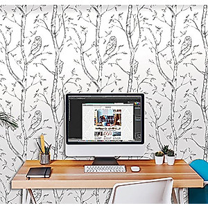 NuWallpaper NU1412 Woods Peel & Stick Wallpaper, Grey