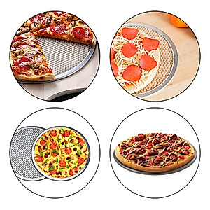 WOPPLXY 3 Pcs 12 Inch Pizza Screen, Restaurant-Grade Aluminum Alloy Pizza Baking Screen, Seamless Round Pizza Screen Non Stick Mesh Net Baking Tray Cookware Kitchen Tool For Oven, BBQ