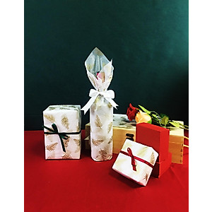 Bzumoot 50 Sheets Tissue Paper for Gift Bags 20 * 28 inches Gift Wrapping Paper for Gift Bags Gold Leaf Wrapping Gift Paper for Christmas Birthday Party Wedding Holiday Decorations DIY Craft