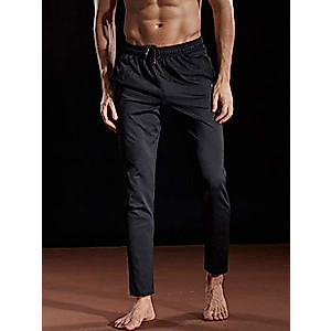 NELEUS Men's 2 Pack Athletic Workout Running Tapered Pants,7006,Black,Navy Blue,US XL,EU 2XL
