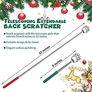 Bear Claw Back Scratcher 4 Pack - Telescopic Expendable Cool Stuff Gadgets for Dad, Husband, Grandma, Grandpa, Elderly, Older - Christmas Gifts Stocking Stuffers for Men