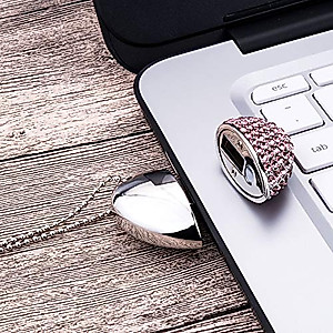 KOOTION Heart-Shape Pendant USB Flash Drive, USB 2.0 Memory Stick with Necklace, Thumb Drive for Photos & Videos, 32G, Pink