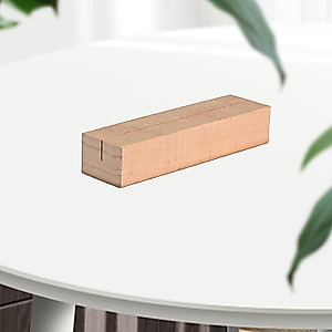 Baoz 12 PCS Wood Place Card Holders Table Number Stands Picture Holder Acrylic Sign Holders 3.9 X 1.1 X 0.7 inch for Retail Shop Cafe Wedding Dinner Home Party Events Decoration