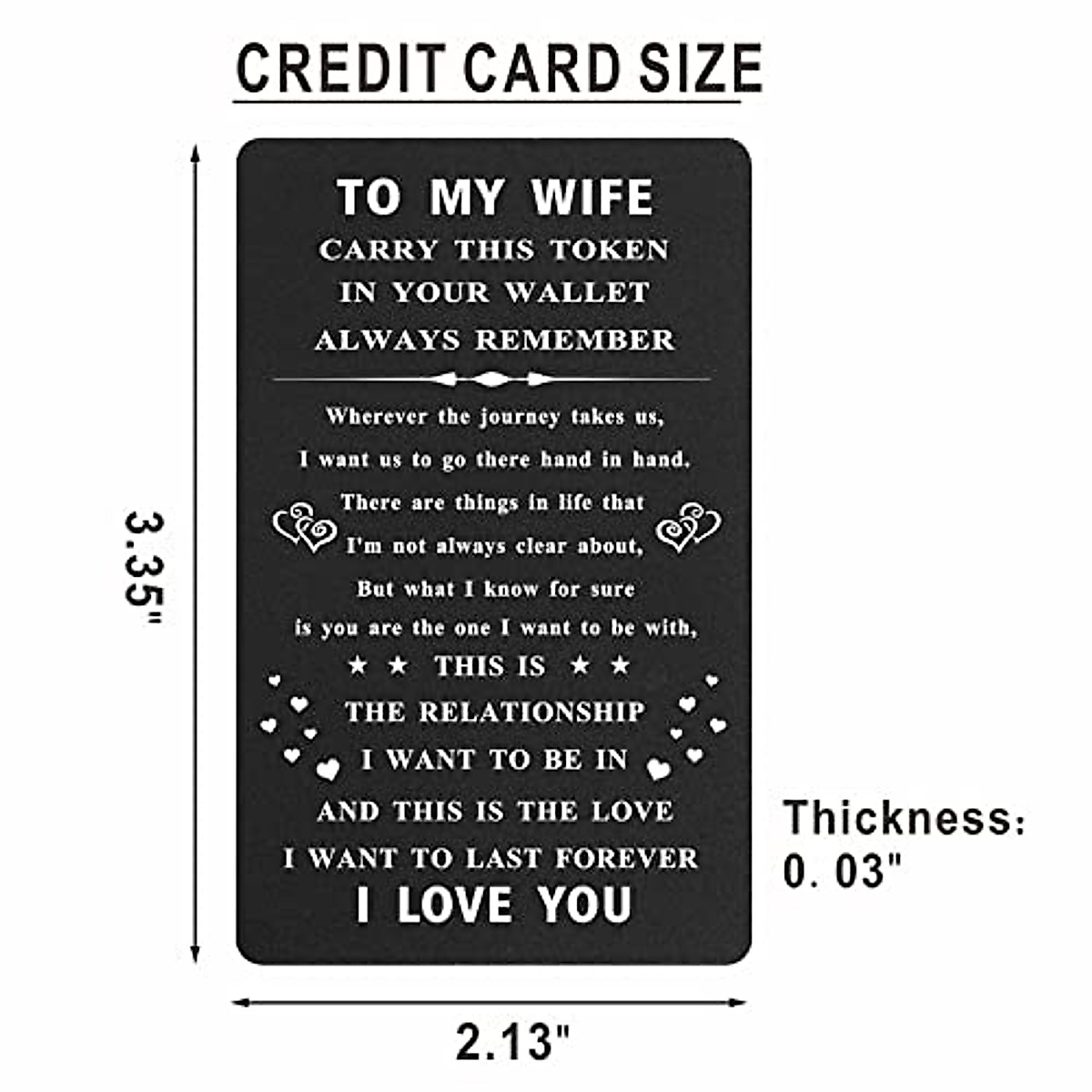 TGCNQ Wife Gifts To My Wife Wallet Card - Romantic Gifts for Wife for Mother's Day Christmas Valentines