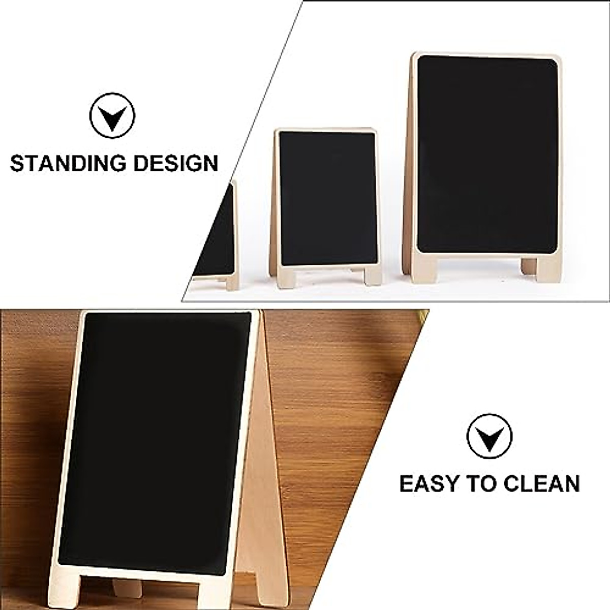 3pcs Message Board Wooden Memo Boards Wooden Display Boards Wooden Wooden Billborads Wooden Blackborads Wooden Writing Boards Standing Blackboards Wooden Writing Borads