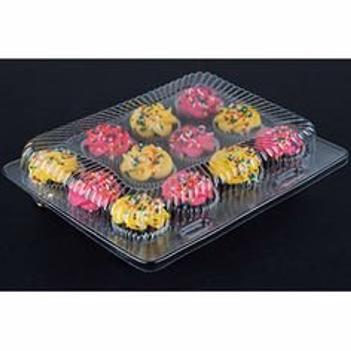 pizety Case of 50 plastic cupcake boxes 12 Cupcake Containers Clear plastic disposable 12 pack Cupcake Container 1 dozen cupcake container 12 cavities 12 Compartment Cupcake Container 12 count