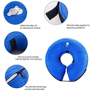 VST Comfortable Inflatable Cone Collar for Dogs,Adjustable Soft Pet Recovery Collar Prevent Pets from Touching Biting Scratching at Injuries Wounds (L)
