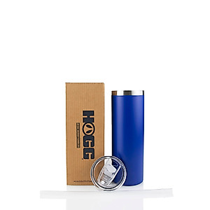 Hogg 20oz Powder Coated Skinny Tumbler, DIY, Customizable, Reusable, Double Wall Insulated, Colored Tumblers (Royal Blue)