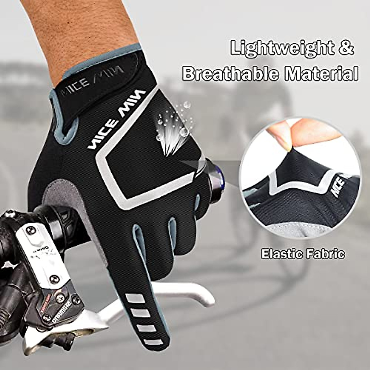 NICEWIN Cycling Gloves Motorcycle Bike Mountain- Road Bicycle Men Women Padded Antiskid Touch Screen