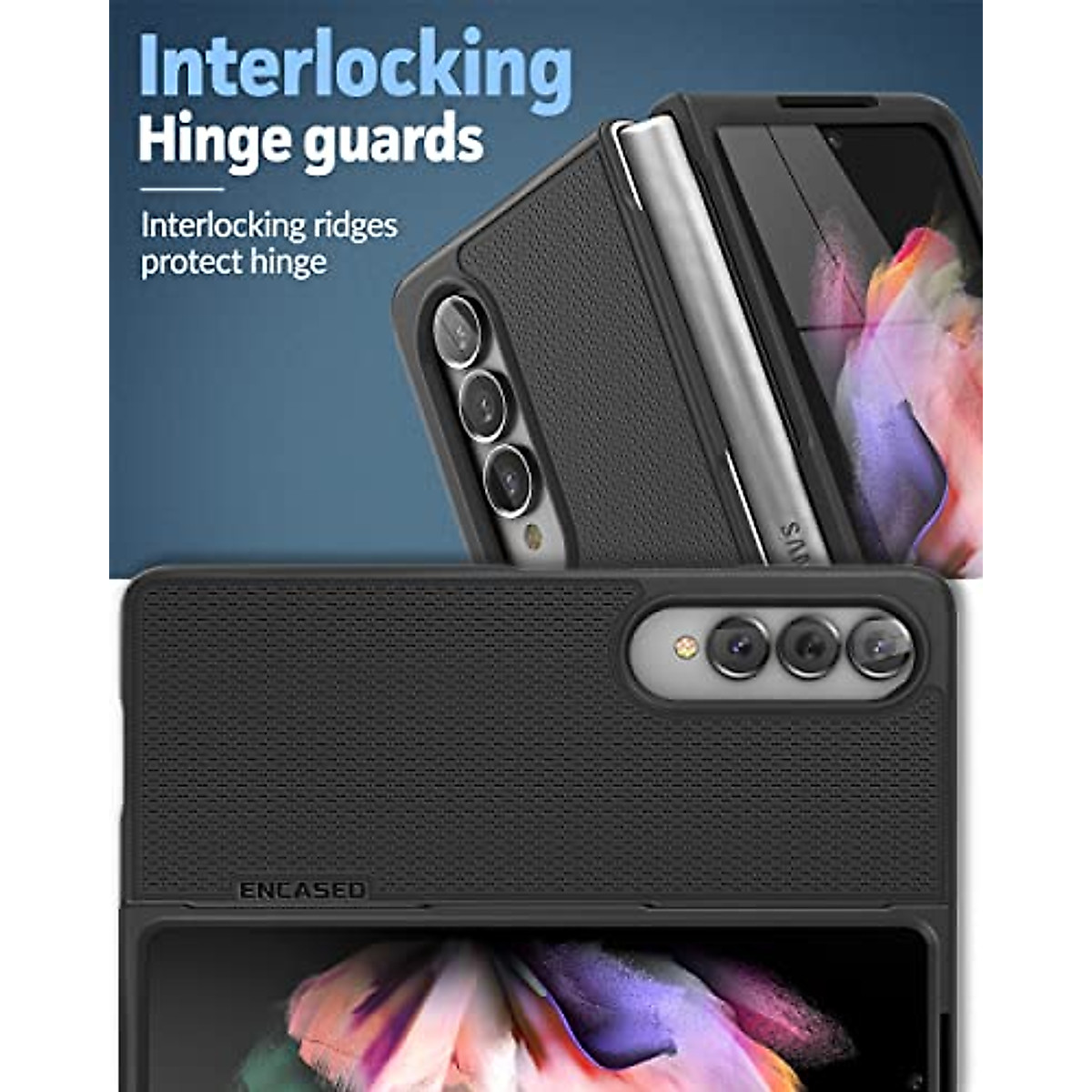 Encased DuraClip for Galaxy Z Fold 4 Belt Clip Case, Slim Front + Back Phone Case with Holster (2022 Samsung Z-Fold 4)