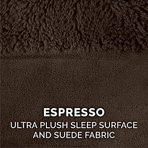 Furhaven Orthopedic Dog Bed for Large/Medium Dogs w/ Removable Bolsters & Washable Cover, For Dogs Up to 55 lbs - Plush & Suede Sofa - Espresso, Large