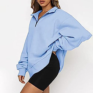 HUCHPI lounge shirts women oversized hoodies for women trendy ribbed long sleeve women's long sleeve tees womens winter shirts 18 year old girl birthday gifts