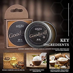 CanYouHandlebar Beard Balm for Men, Dry Oil Beard Wax, Natural Beard Care Conditioner Moisturizer Softener Grooming Products, Orange and Clove Scent, 2 oz Stainless Steel Tin