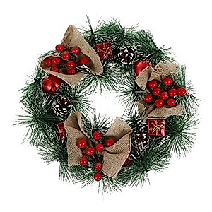 Alasum 1pc Wreath Door Hanging Decor Artificial Christmas Tree Front Door Wreath Pinecone Christmas Wreath Pine Cone Berries Christmas Wreath Front Door Garland Artificial Plant Garland