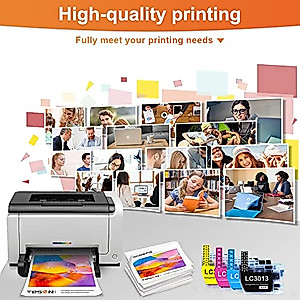 TESEN Compatible LC3013 Ink Cartridge Replacement for Brother 3013 LC 3013 LC3011 Use with Brother MFC-J497DW MFC-J895DW MFC-J491DW J497DW MFC-J690DW Series Printer (4 Pack, Black Cyan Magenta Yellow)