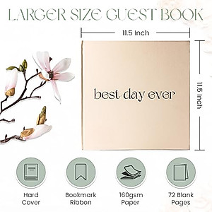 Wedding Guest Book - Polaroid Guest Book for Wedding Reception. A Hardcover Blank Guest Book for Signing. Gift Ready as a Baby Shower Guest Book or Graduation Guest Book with Styled Gift Box & Card.