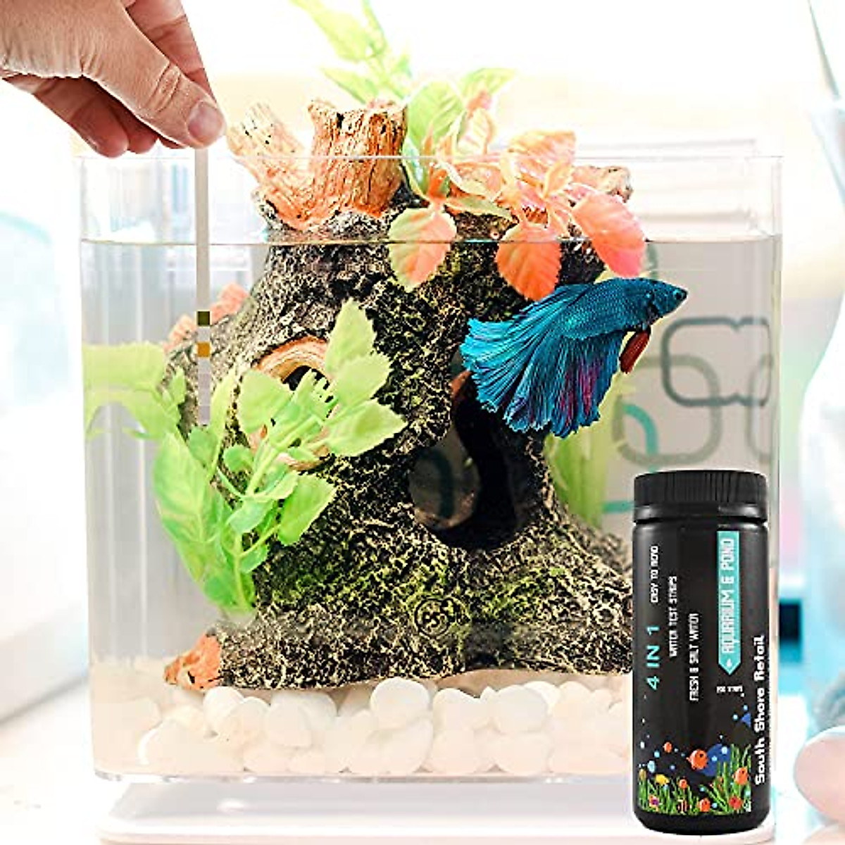 200 Aquarium Test Strips - for Fish Tank or Pond - Lowest Price Per Strip On Amazon! - High Accuracy - Tests for Nitrate, Nitrite, PH, and Water Hardness - Aquarium Water Test Kit