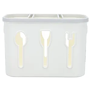 Cabilock Flatware Holders Kitchen Utensil Caddy Plastic Chopsticks Holder Drying Rack Basket Fork Spoon Drain Storage Holder Cup Pot for Kitchen Accessories Sink Cutlery Drainer