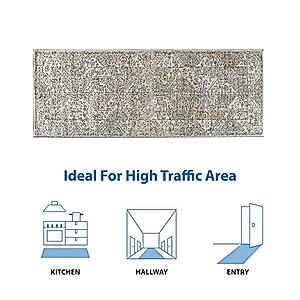 Madison Park Dakota Vienna Woven Turkish Area Rugs for Living Room, Indoor Dining Accent Modern Home Décor, Ultra Soft Floor Carpets for Dining Room, 5'3"W x 7'L, Distressed Tiled Beige