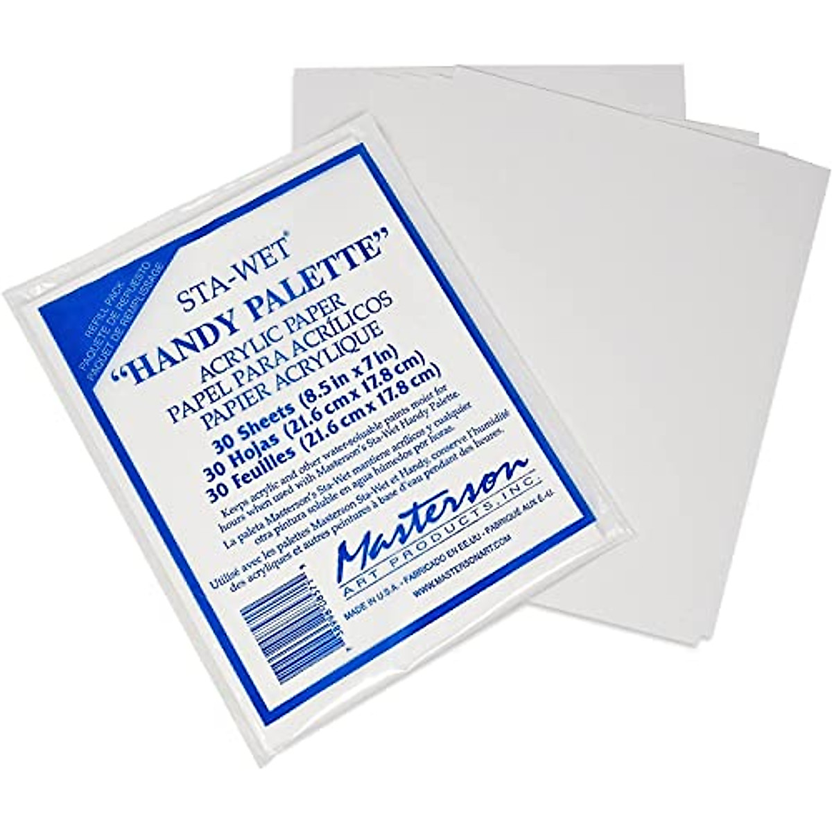 Masterson Sta-Wet Paint Palette with Airtight Lid, Keeps Wet Paint Fresh for Days, Paint Supplies, Paint Tray Palette, Paint Holder, with 30 Acrylic Palette Paper and Number 1 in Service Tissue Pack