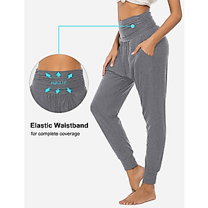 DIBAOLONG Womens Yoga Sweatpants Loose Workout Joggers Pants Comfy Lounge Pants with Pockets Light Gray S