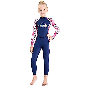 Full Body Kids Swimsuit One Piece Rash Guard Long Sleeve Wetsuit Skin for Girls Boys