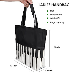 COCOMK Handbag Reusable Grocery Bag Shoulder Shopping Bag Tote Bag for Music Teacher Girls Gift Bag