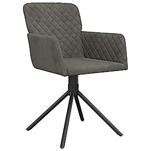 vidaXL Swivel Dining Chairs 2 pcs Dark Gray Velvet