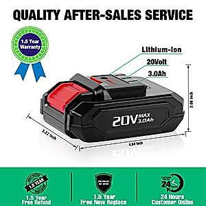 DSANKE 20V 3.0Ah Lithium-Ion Battery Replace for KIMO 20V Battery,Compatible with KIMO 20V Drill Driver, Leaf Blower, Angle Grinder, Reciprocating Saw, Oscillating Tool, Brad Nailer,Fast Charge