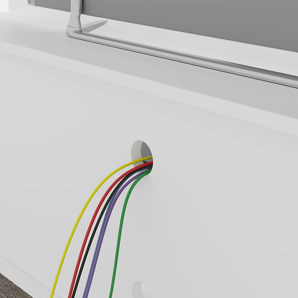 AIEGLE TV Stand with Storage, Modern 69" Gaming Entertainment Center with 2 Doors, Wood Media Stand for for 65/70/75 Inch TV, TV Console Table for Living Room, White