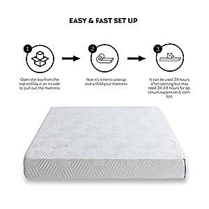 TMEOSK Full Size Mattress, 8 inch Gel Memory Foam Mattress, Cooling Gel Green Tea Mattress Bed in a Box, Medium Firm Feel with Motion Isolating (Full)